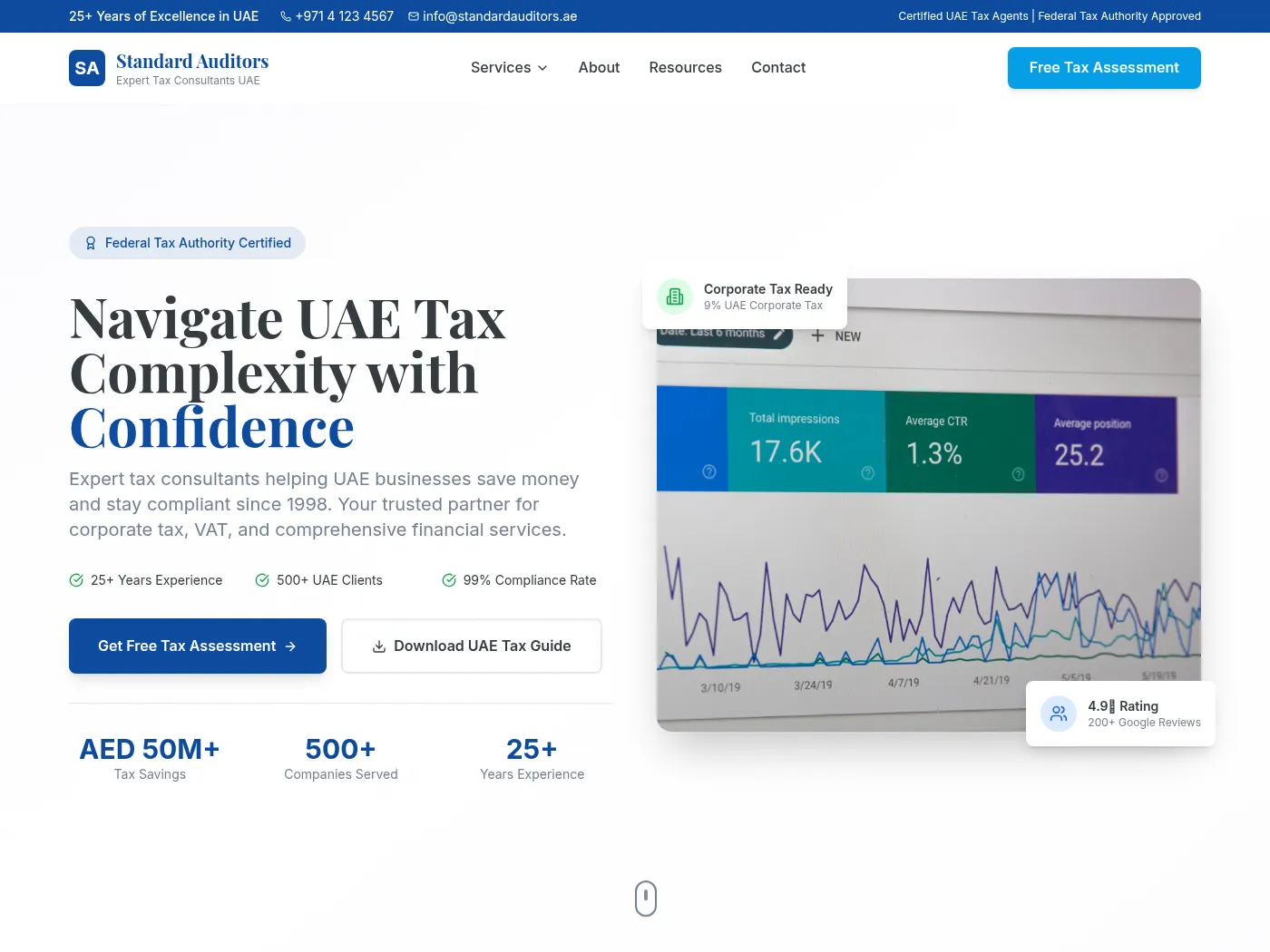 Standard Auditors Professional Web Presence for Lead Generation