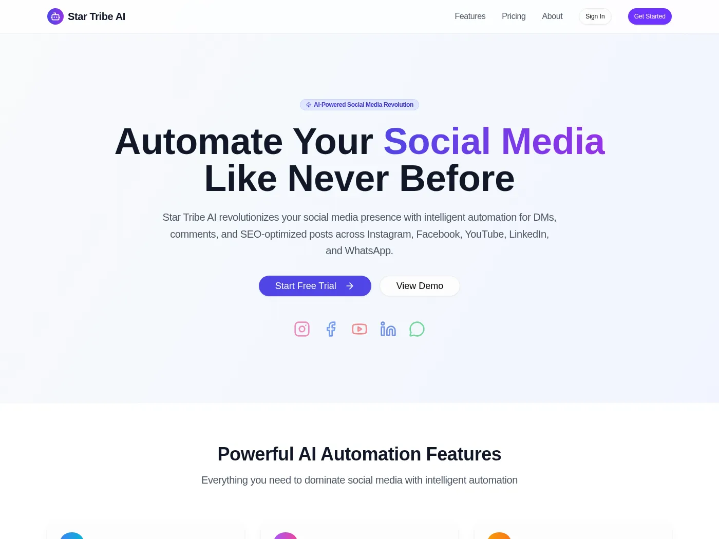 Star Tribe AI: Personalized Social Media Marketing Platform