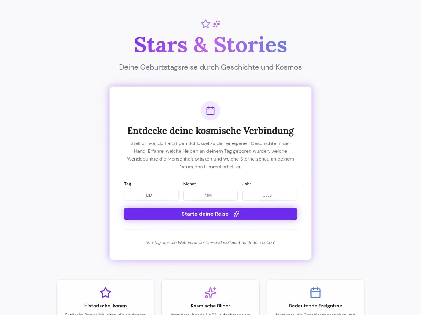 Stars & Stories: Deine Geburtstagsreise durch Geschichte und Kosmos