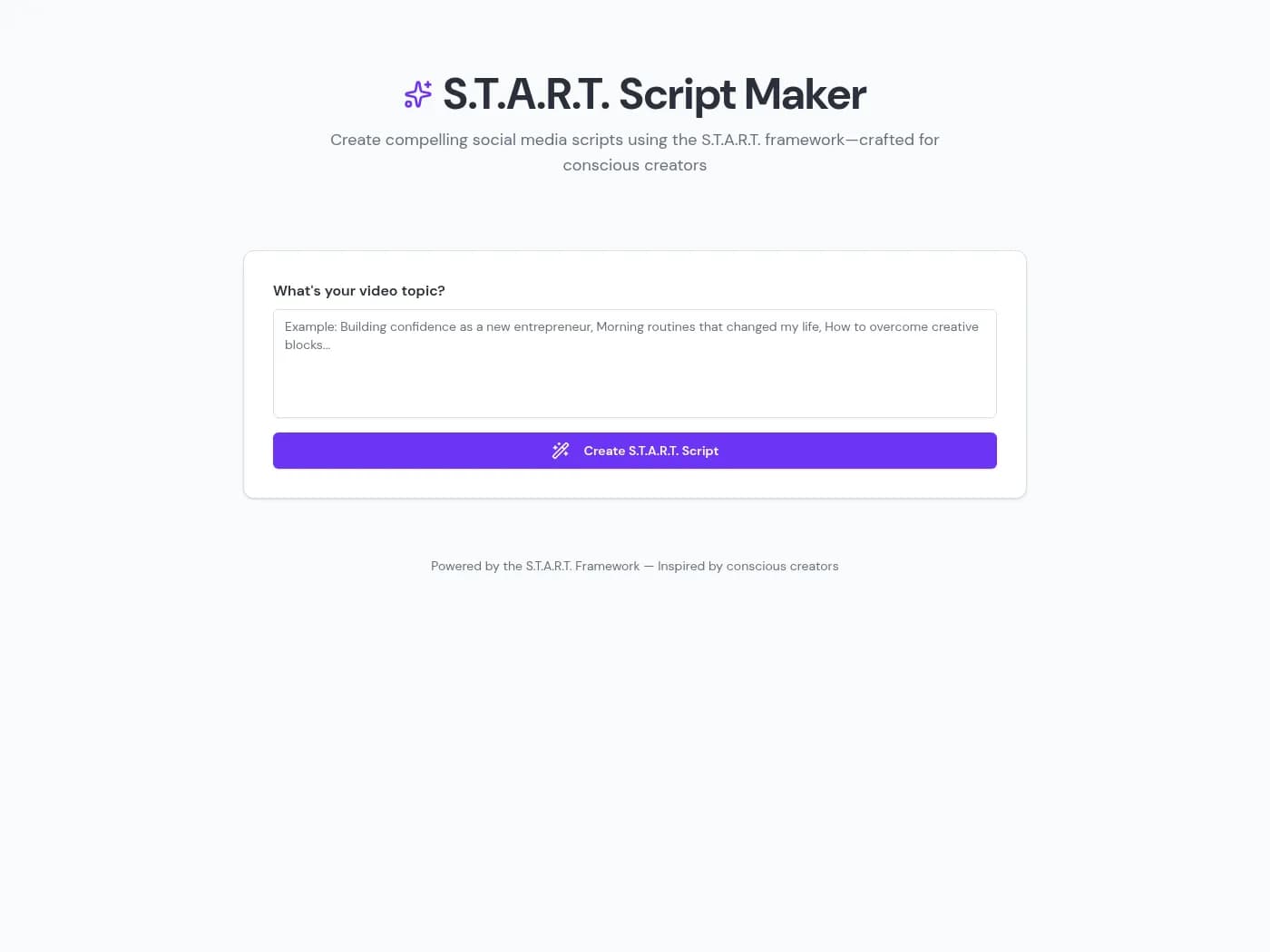 S.T.A.R.T. Script Maker
