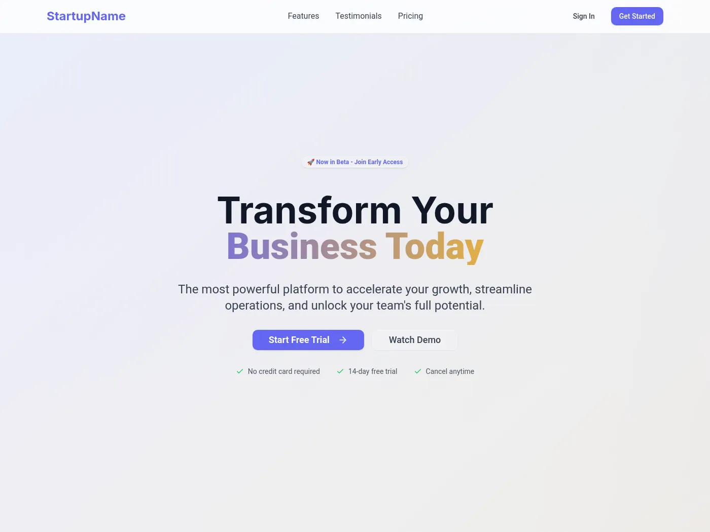 Stunning Startup Landing Page with Glassmorphism