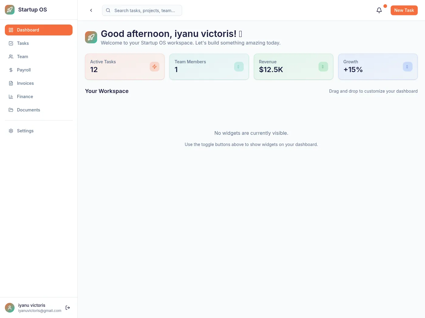 Startup OS – Modular Workspace for African Startups