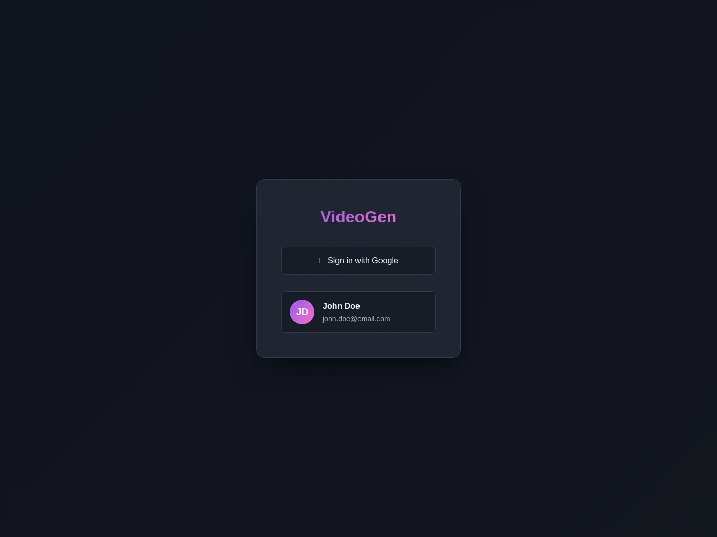 Static HTML Video Generator Web App Mockup