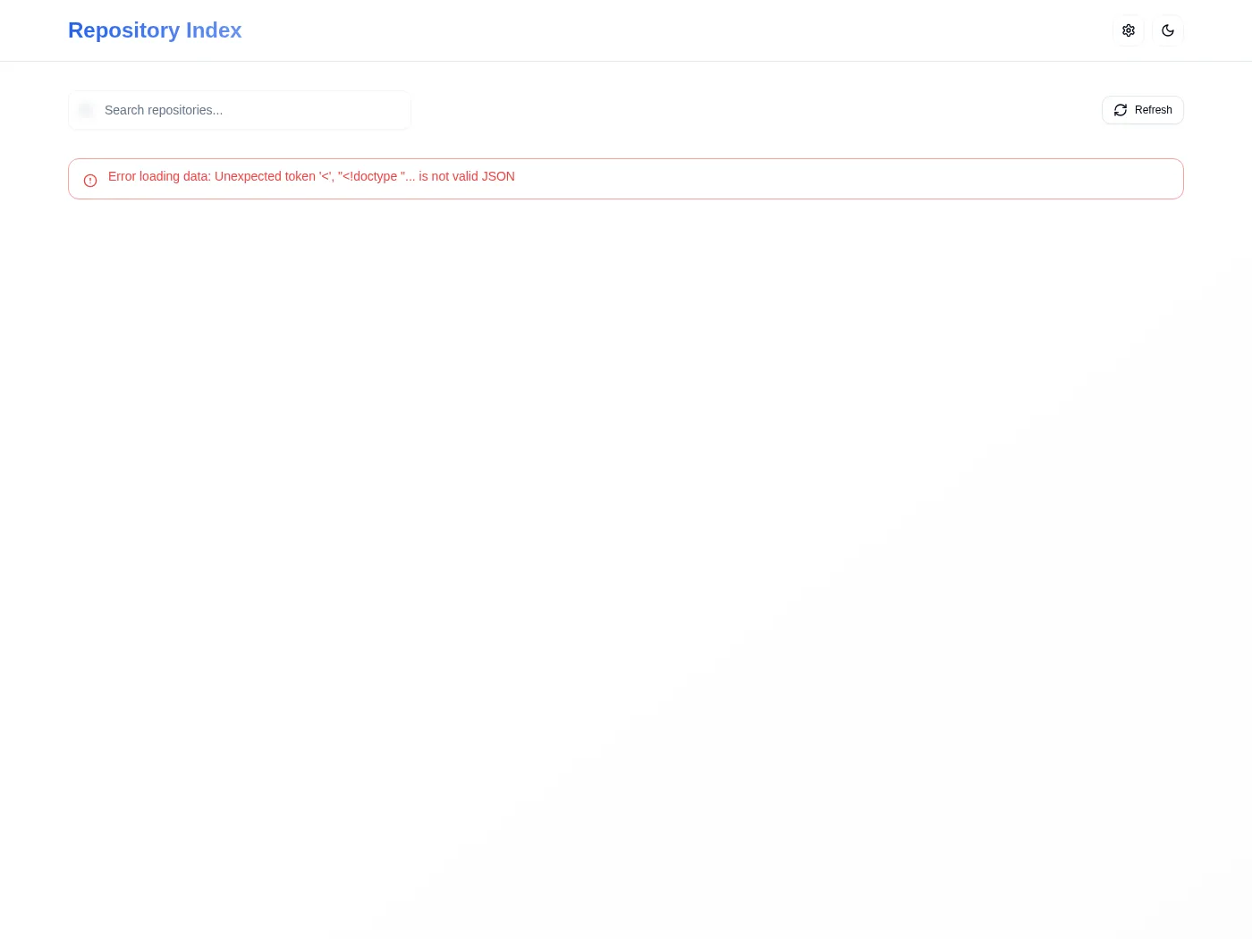 Static Site Repo Index Frontend