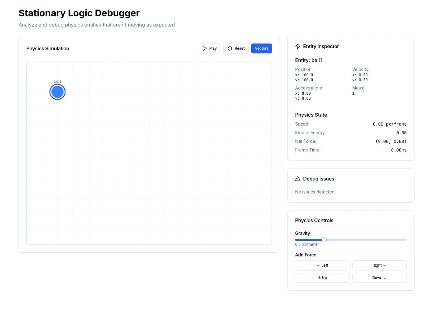 Stationary Logic Debugger