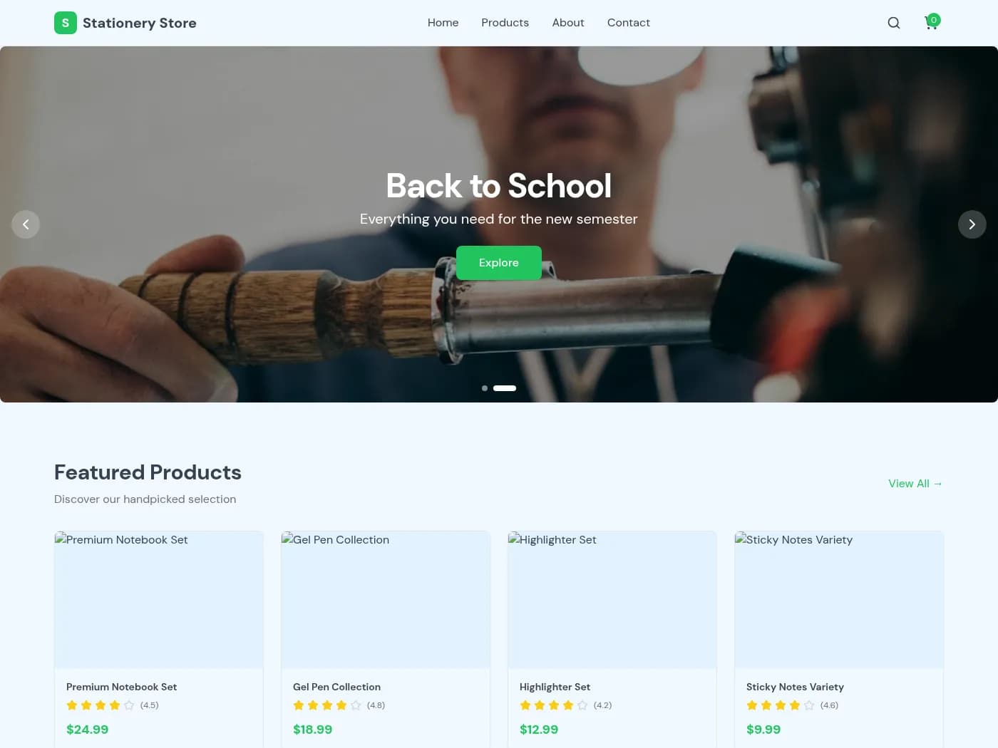 Stationery Store E-Commerce Platform with Admin Panel (Vue 3 + Pinia)