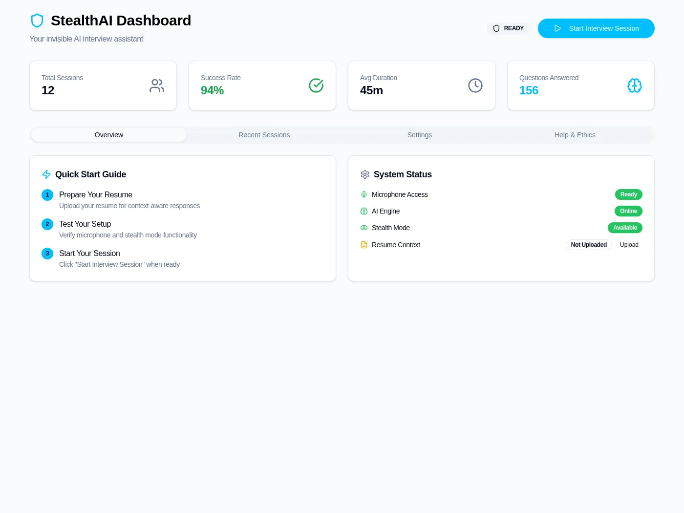 StealthAI: Invisible Real-Time AI Interview Assistant