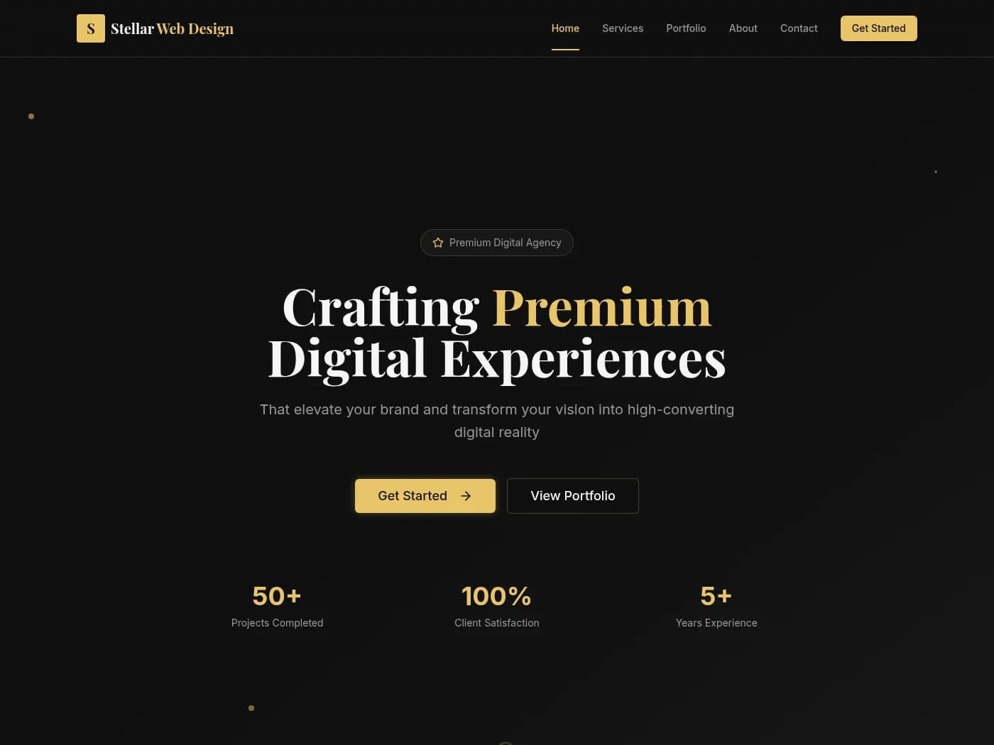 Stellar Web Design Luxury Agency Website