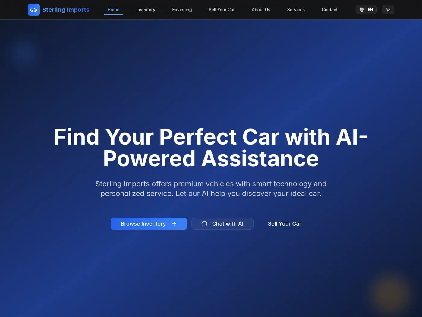 Sterling Imports: AI-Powered Bilingual Car Dealership Website