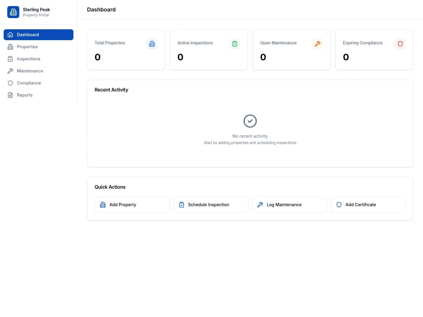 Sterling Peak Property Compliance & Maintenance Portal