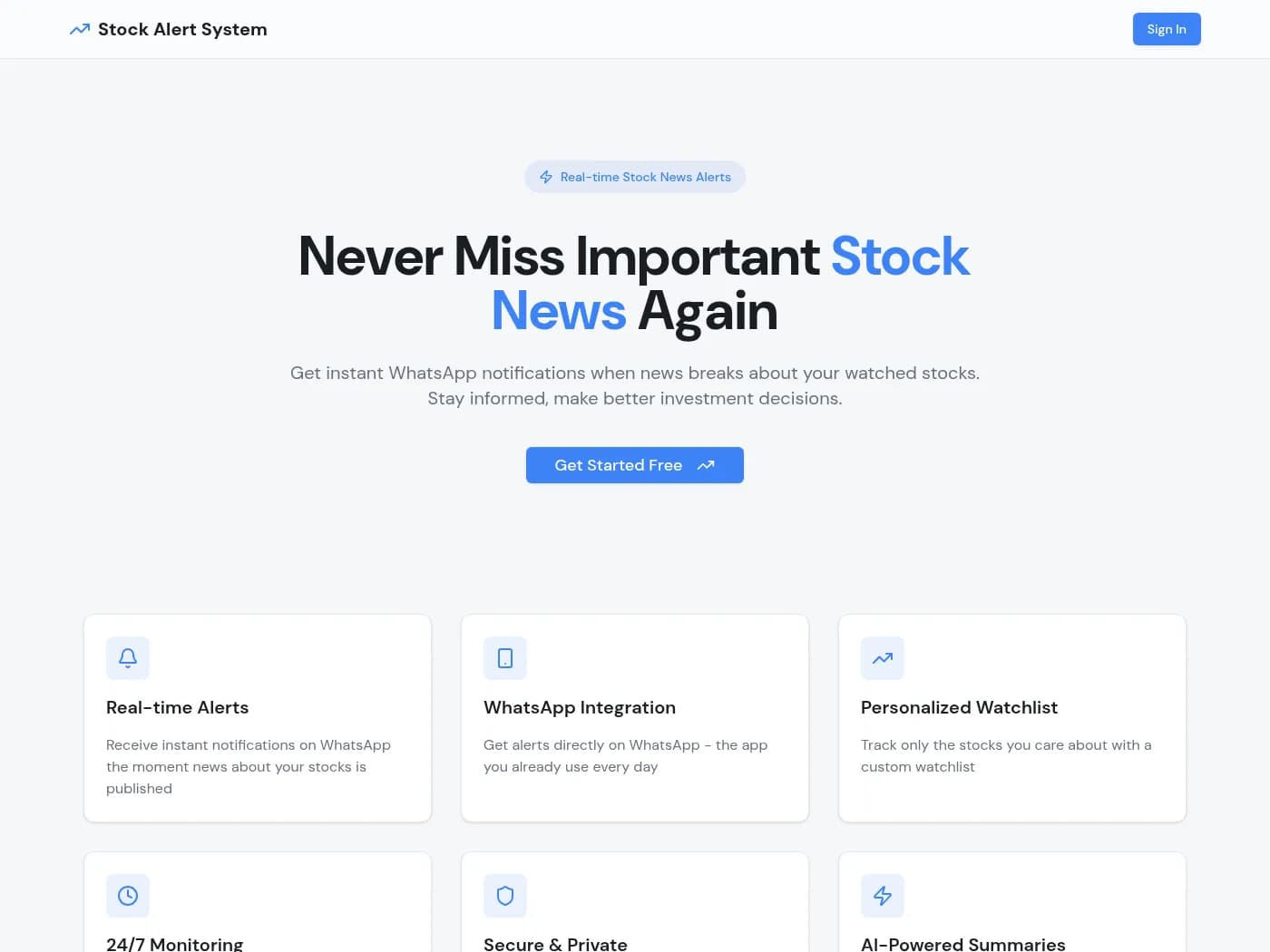 Stock Market News Alert System Web App