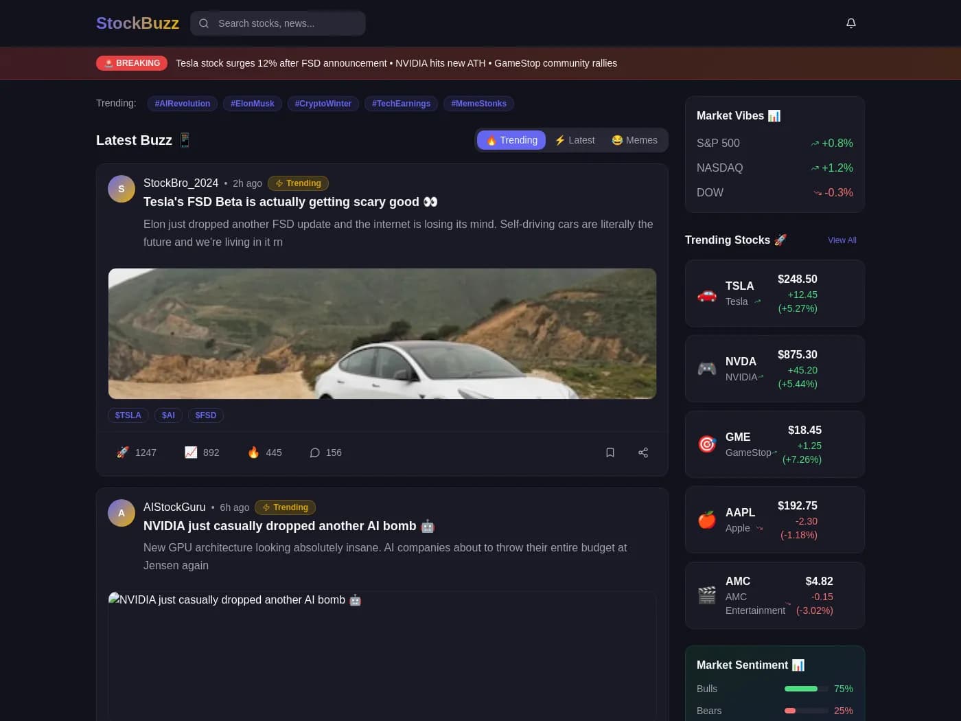 StockBuzz - Gen Z Stock Market News App