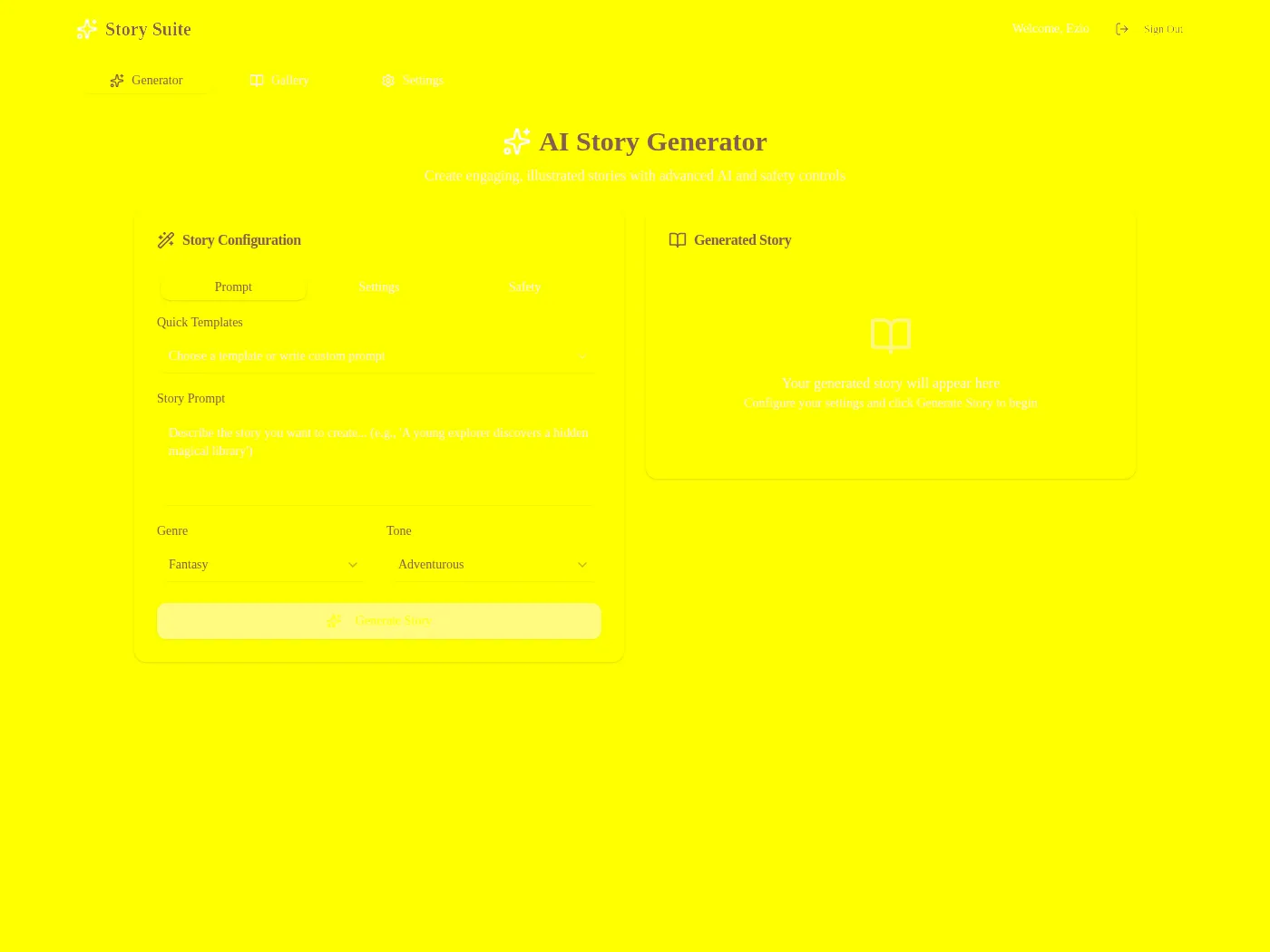 Story and Image Generation Suite with LLMs, Guardrails & Modular Prompting