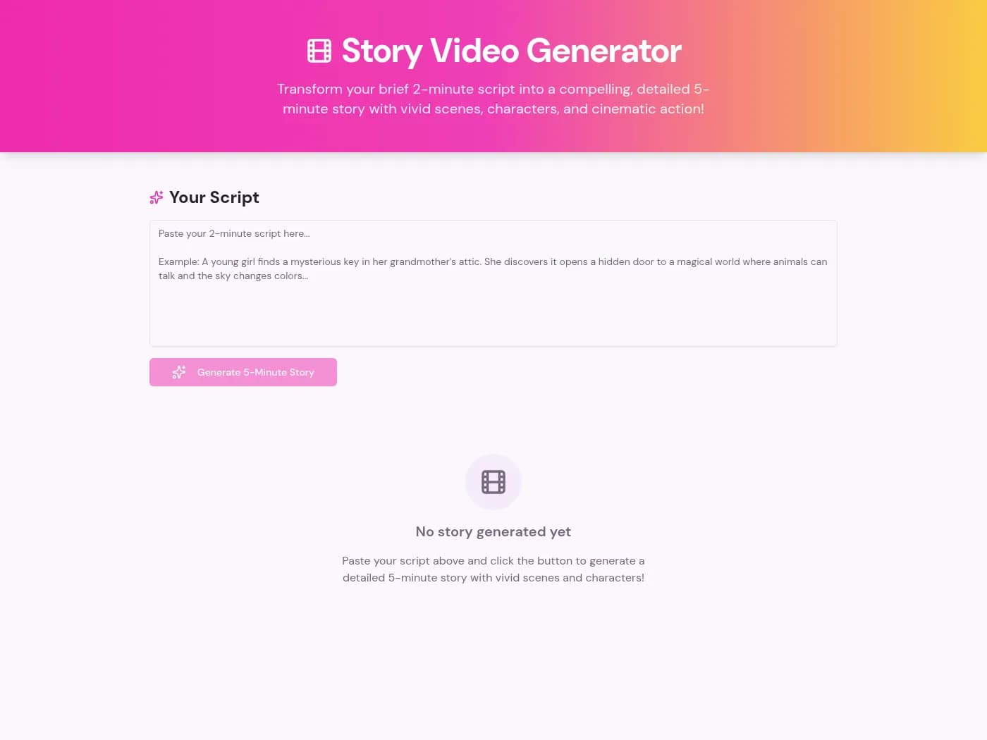 Story Video Generator – AI-Powered Scene and Script Expander