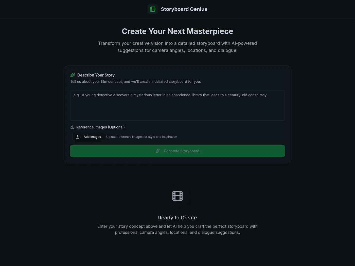 Storyboard Genius: AI-Powered Filmmaking Companion