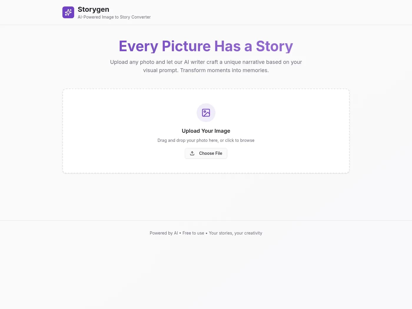 Storygen - AI-Powered Image to Story Converter