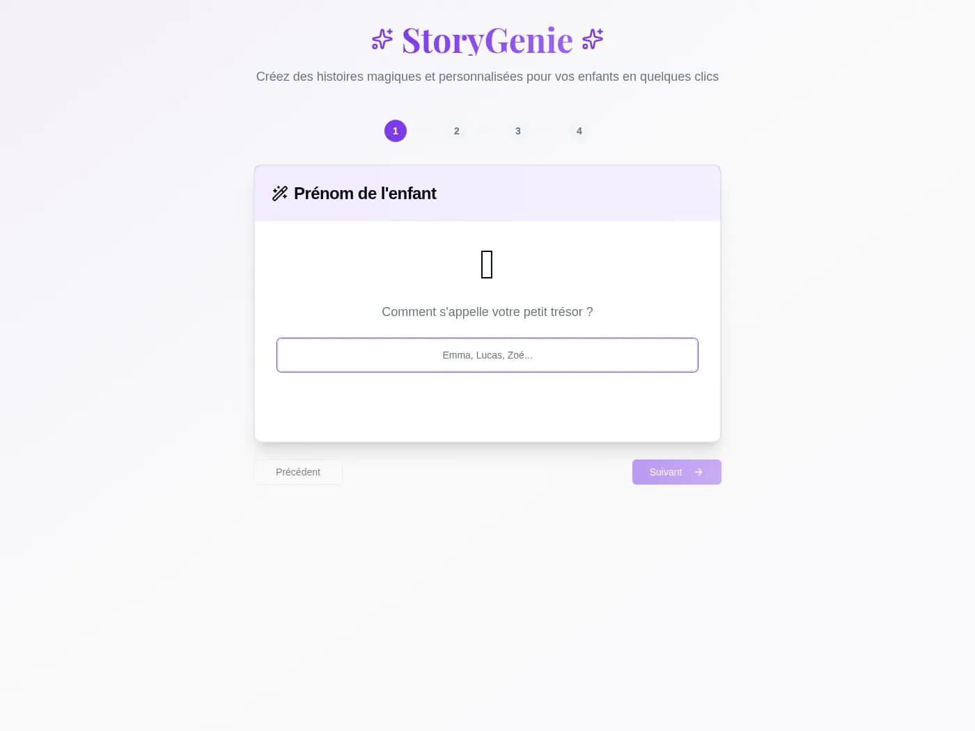 StoryGenie: Générateur d'histoires interactives et audio pour enfants