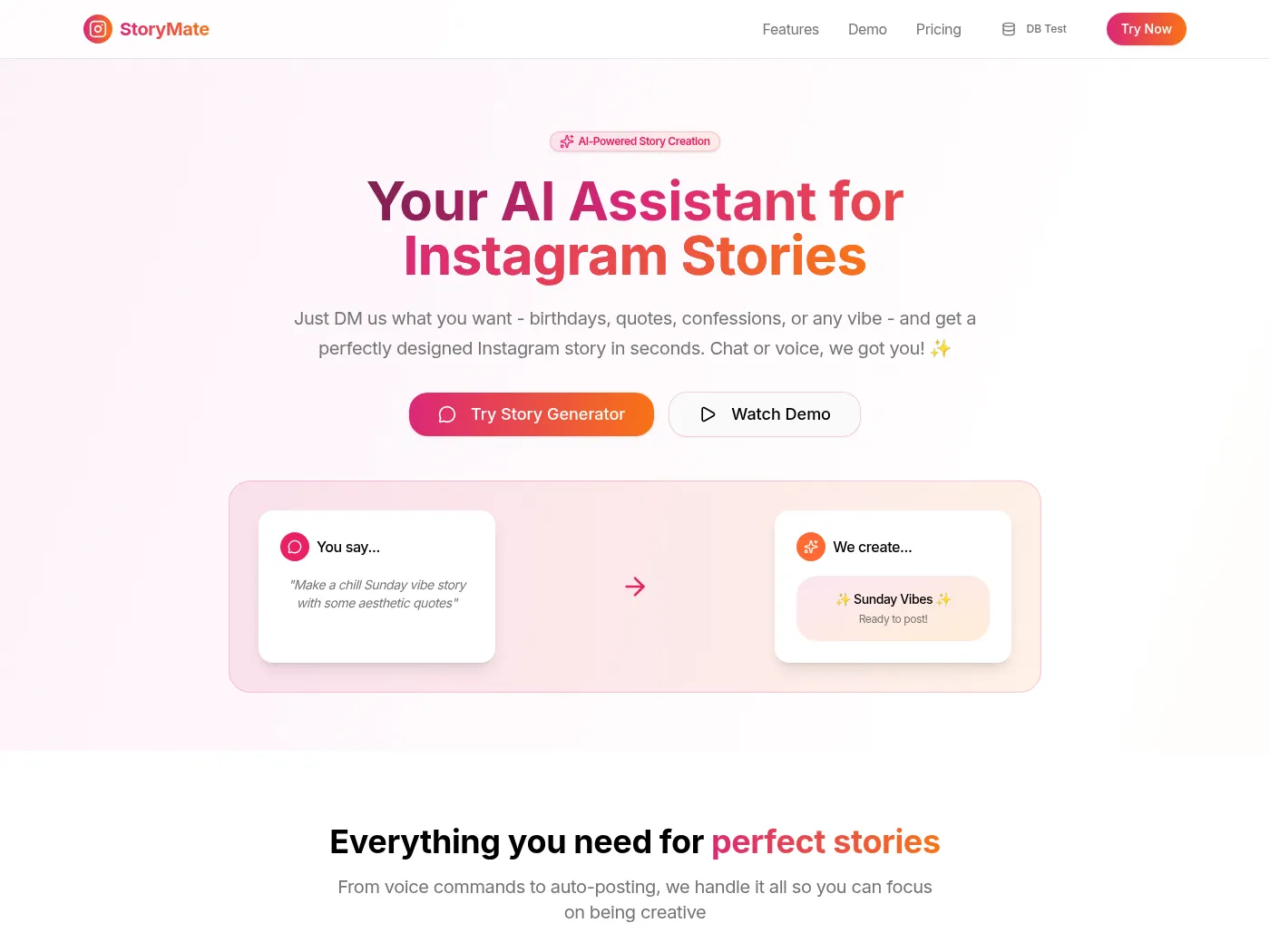 StoryMate: AI Instagram DM Assistant for Personalized Stories