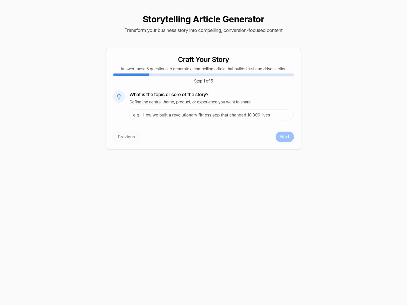 Storytelling Article Generator for Companies