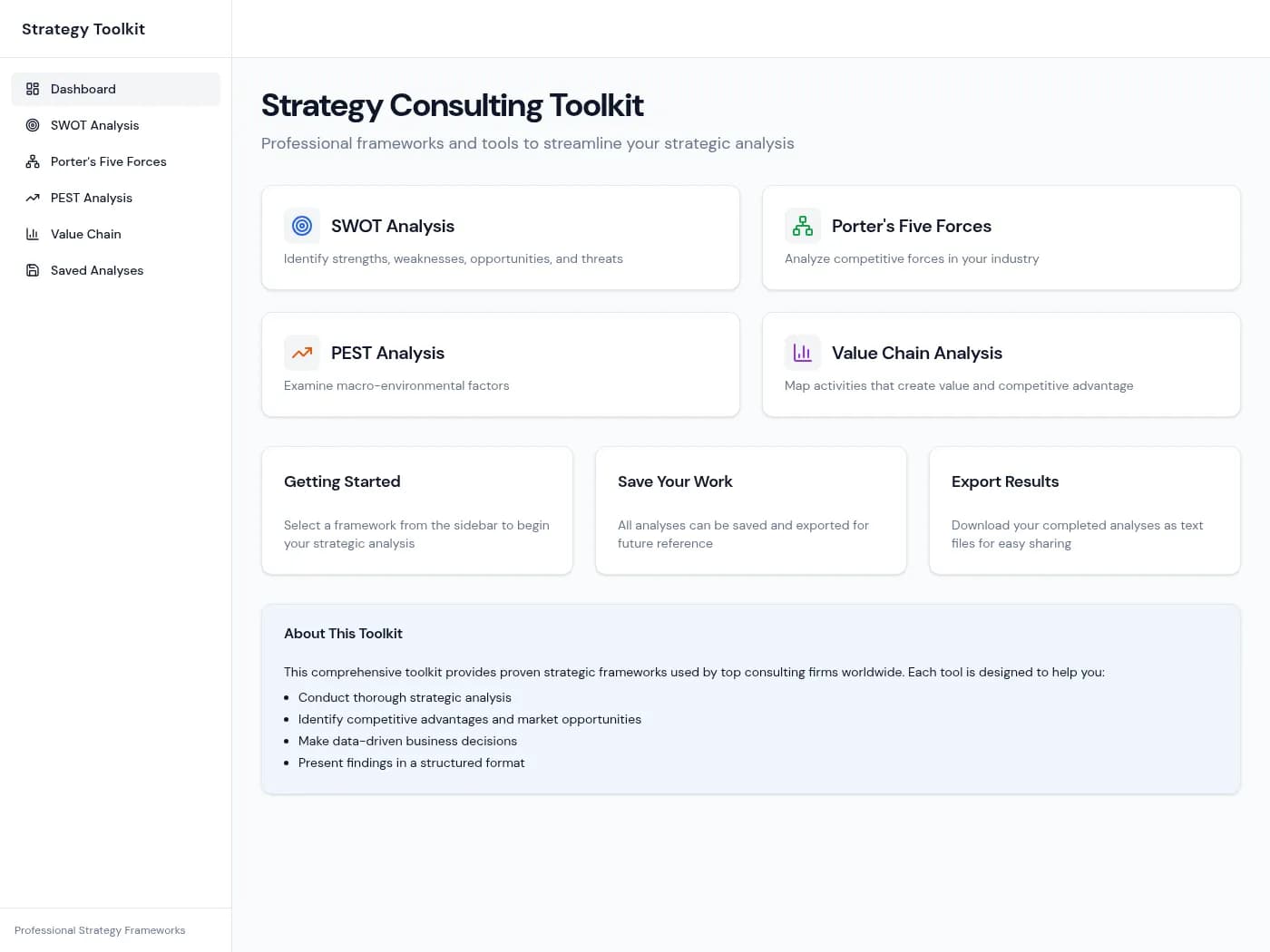 Strategy Consulting Toolkit