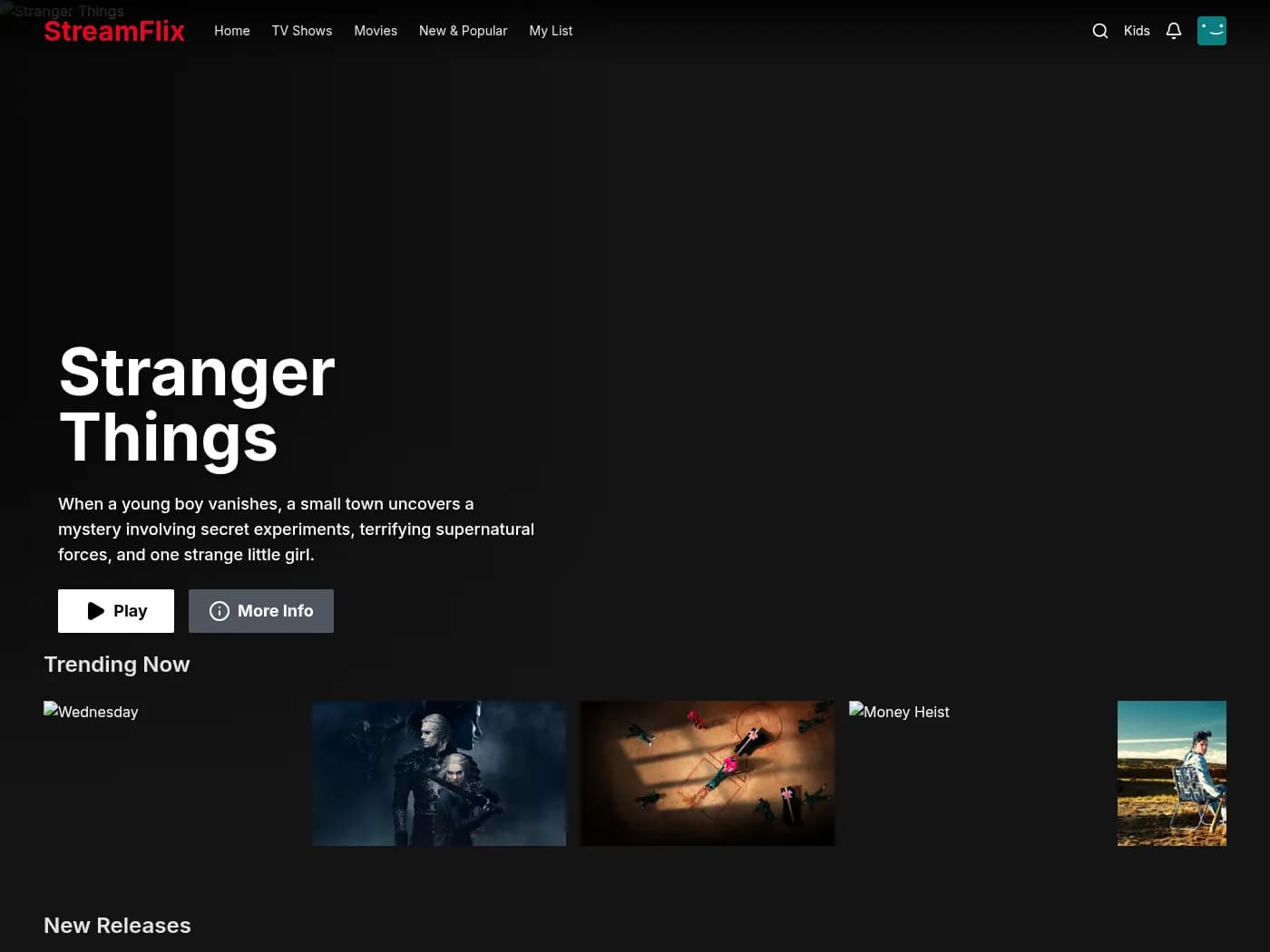 StreamFlix - Free Netflix-Style Streaming Website