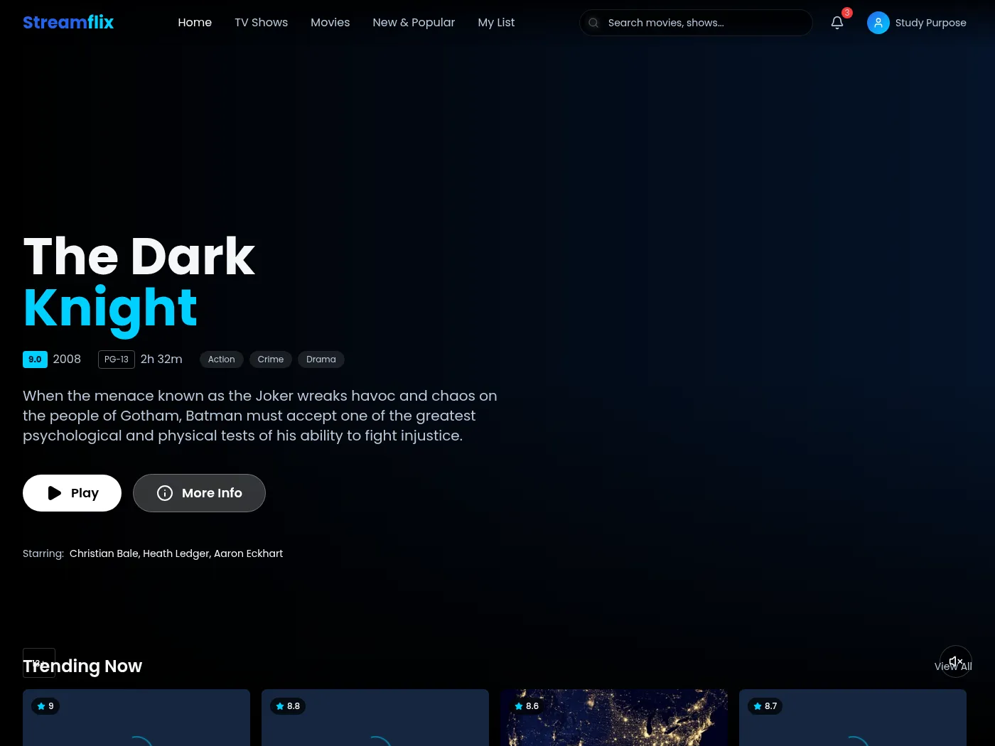 Streamflix - Modern Netflix-Style Streaming Platform MVP