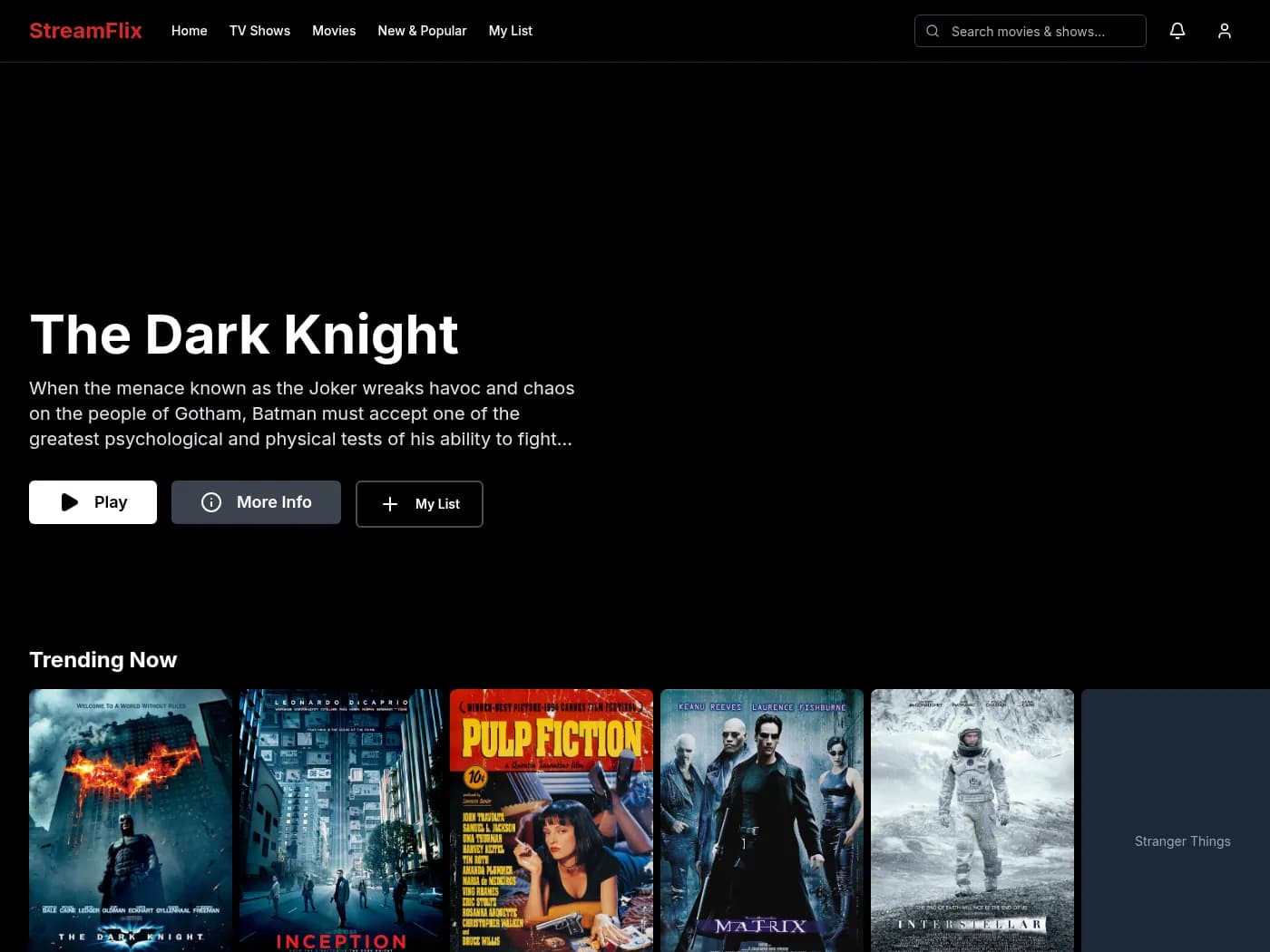 StreamFlix - Personalized Web Streaming Platform