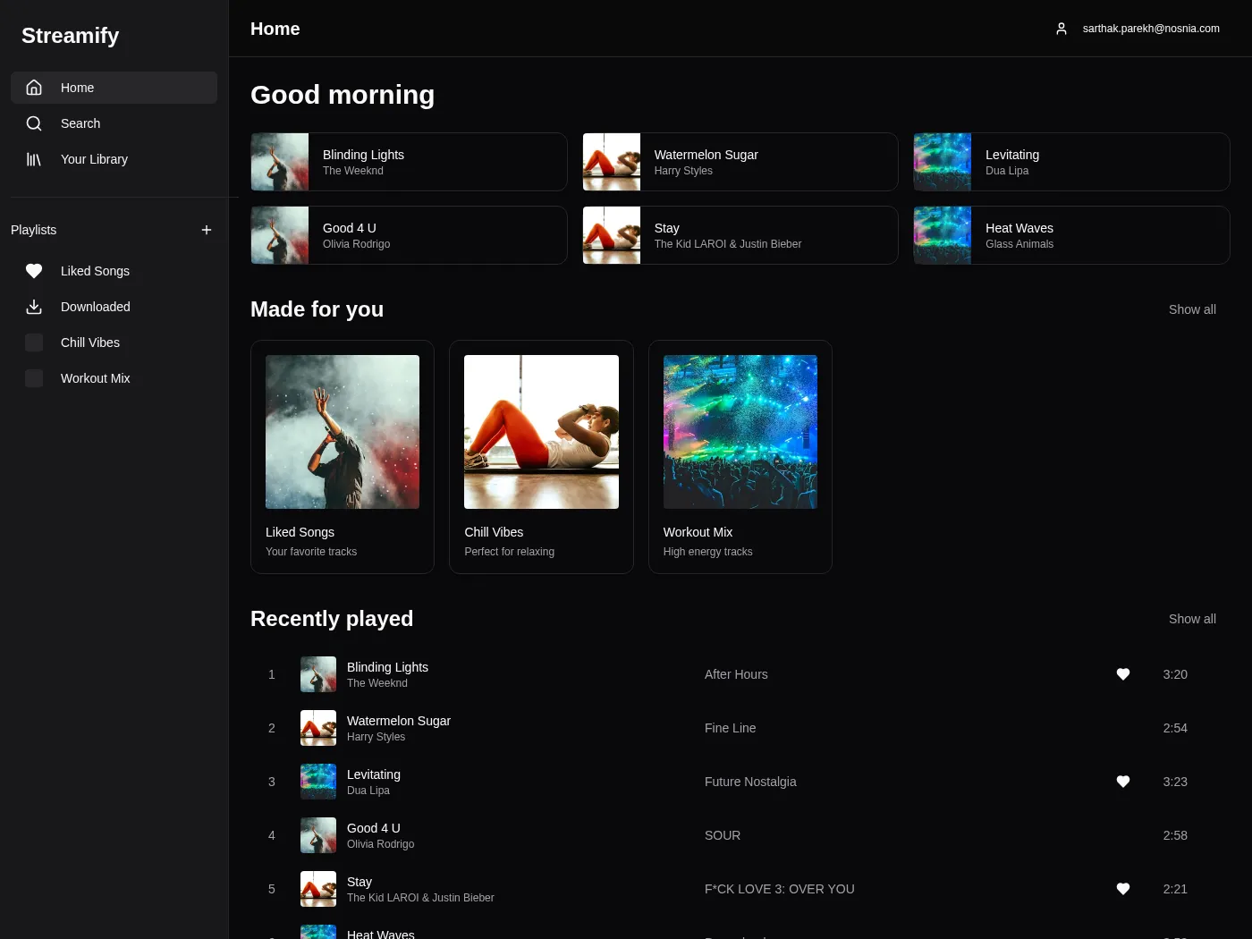 Streamify: A Modern Music Streaming App