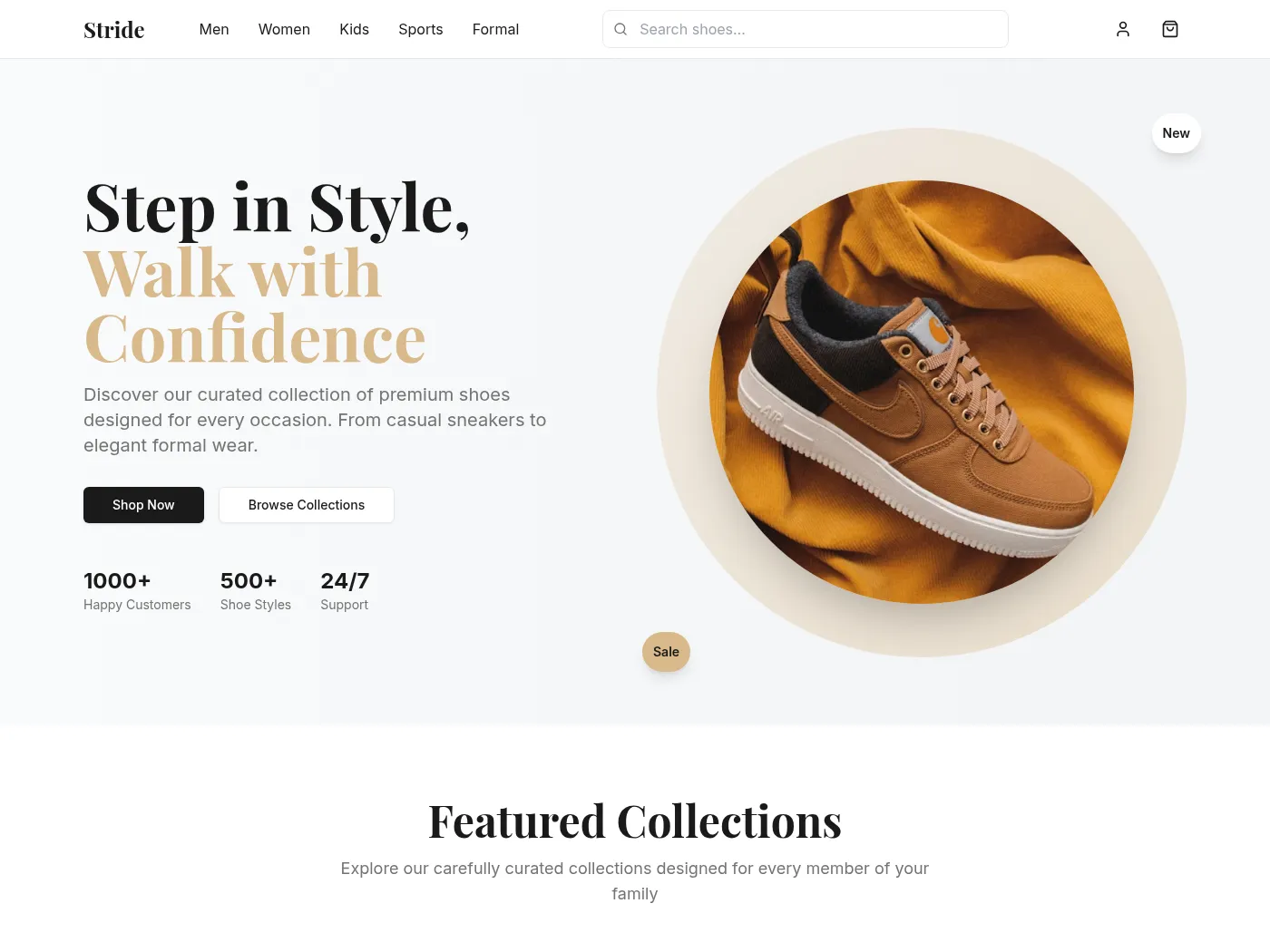 Stride Shoe Store – Modern E-Commerce Platform