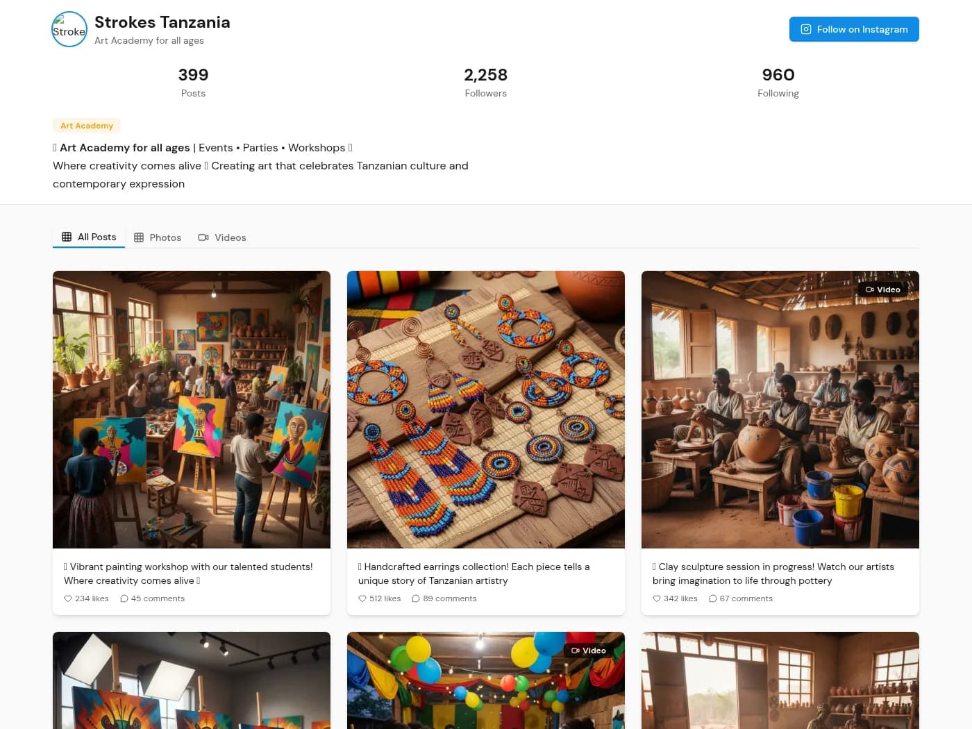 Strokes Tanzania Art Portfolio Website