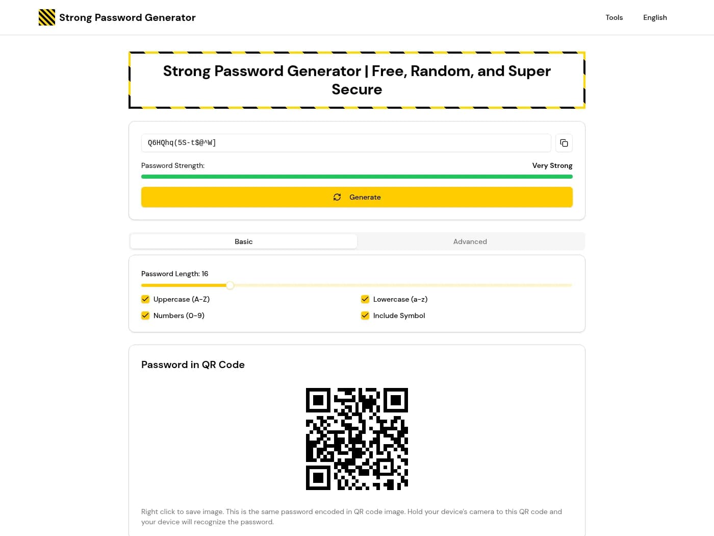 Strong Password Generator Web Replica
