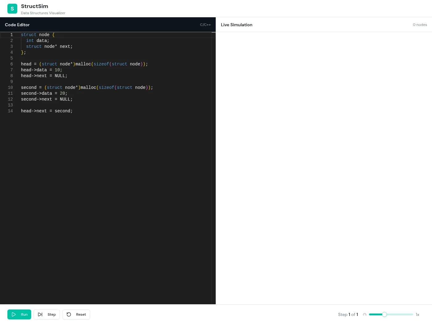 StructSim – The Interactive Data Structures Visualizer