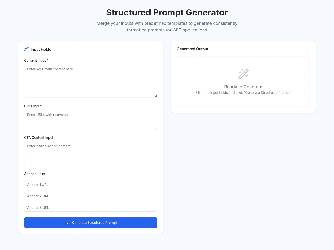 Structured Prompt Generator for GPTs