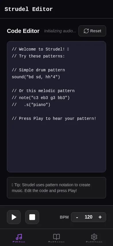 Strudel GUI Interface Mobile App
