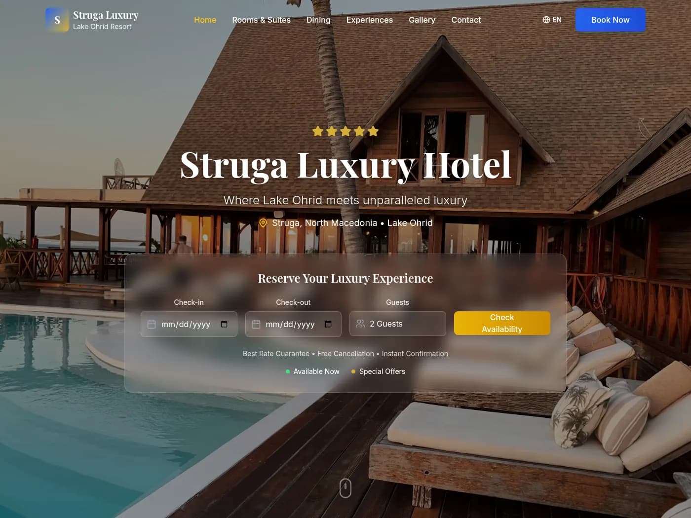 Struga Luxury Hotel Web Experience