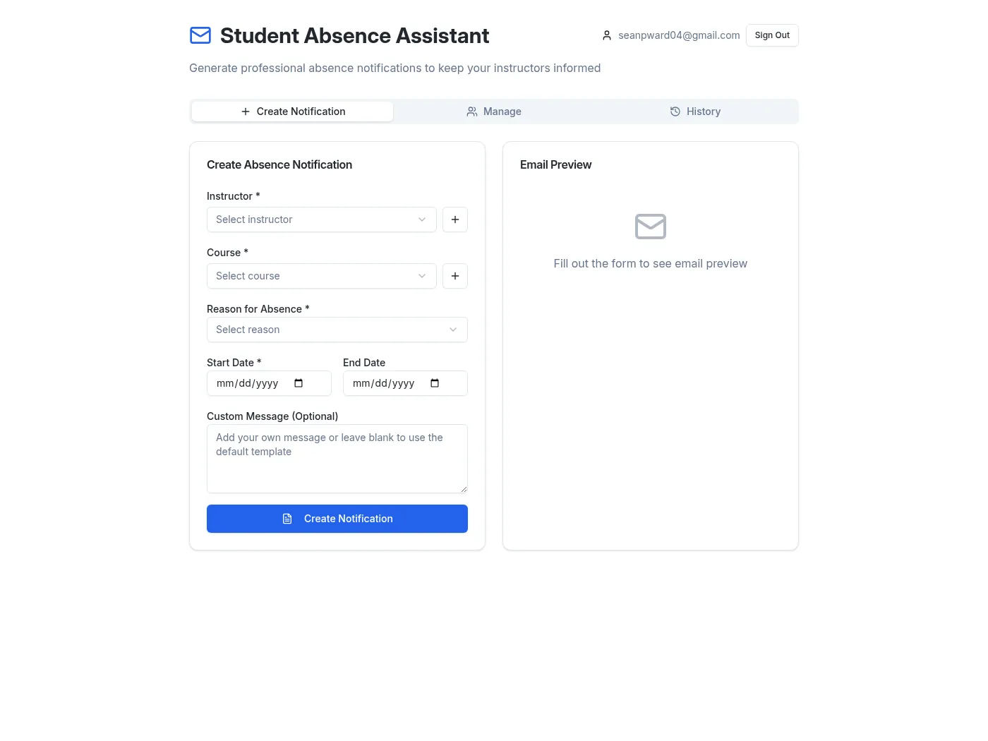 Student Absence Notification Assistant