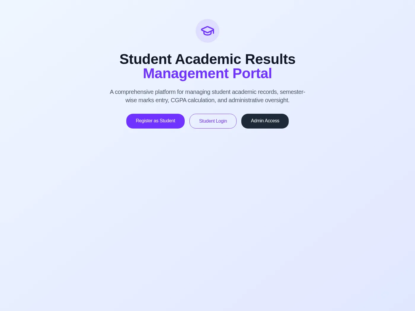 Student Academic Results Management Portal