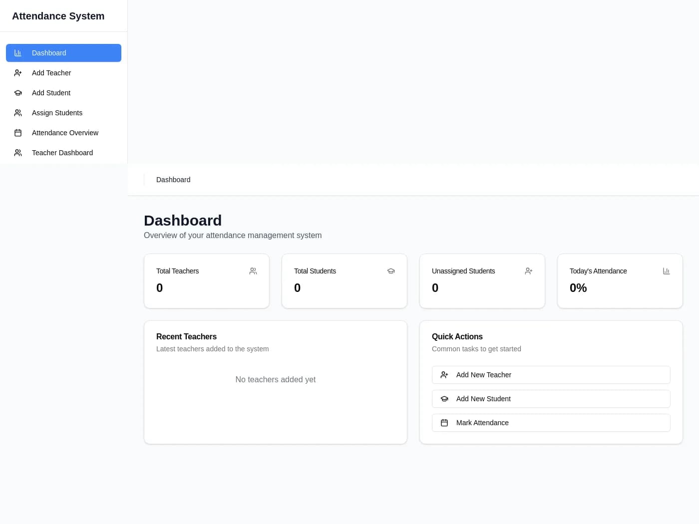 Student Attendance Management System MVP (Frontend Only)