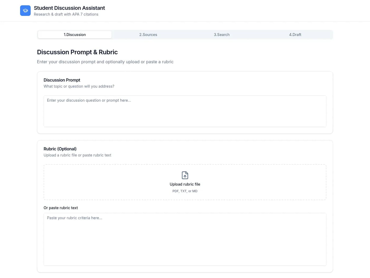 Student Discussion Assistant (Step-by-Step) — Research & Drafting Agent for APA 7