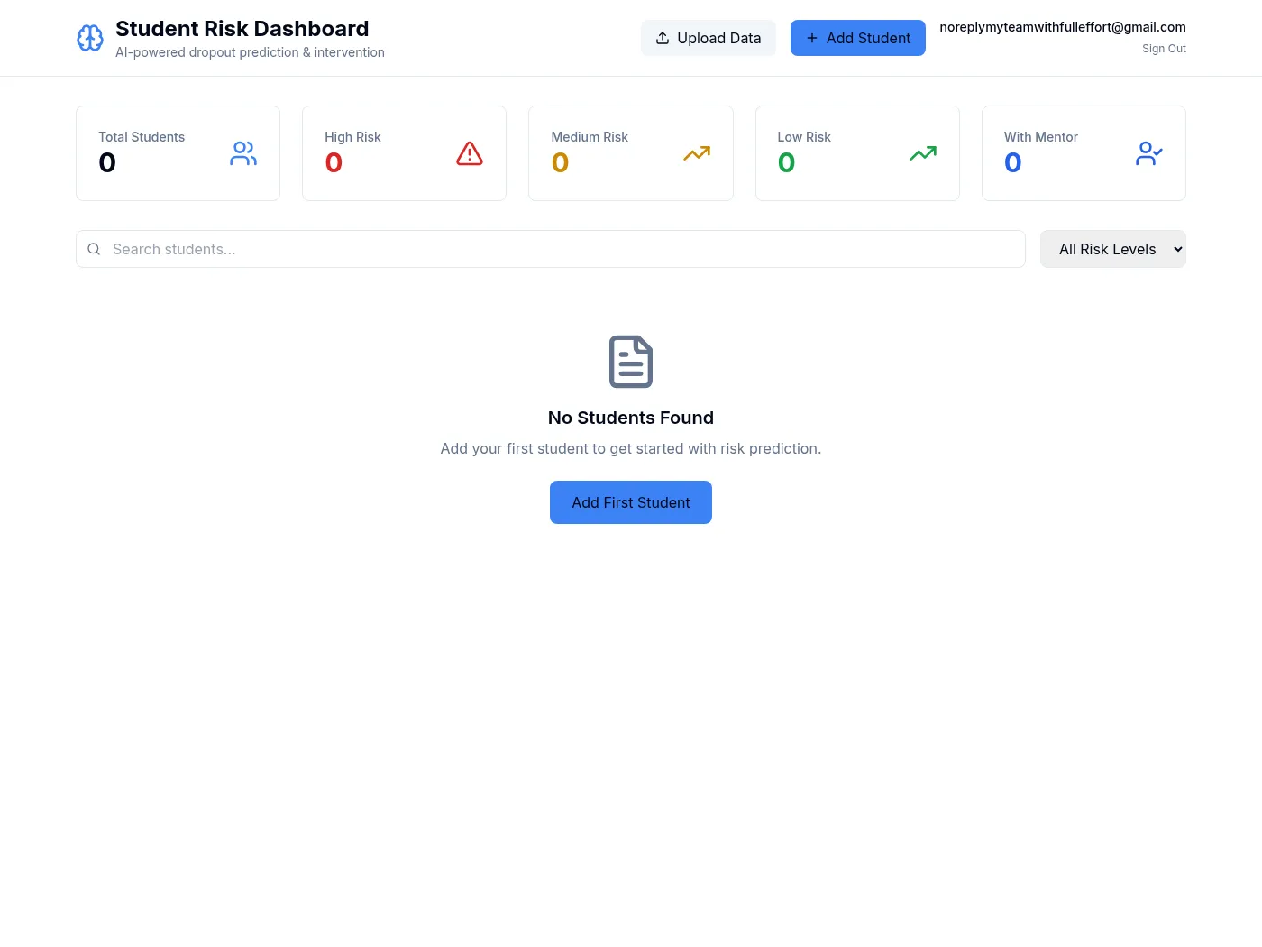 Student Dropout Prediction and Risk Dashboard