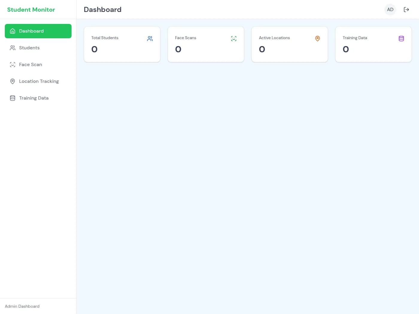 Student Face Scan and Live Location Monitoring Web Dashboard