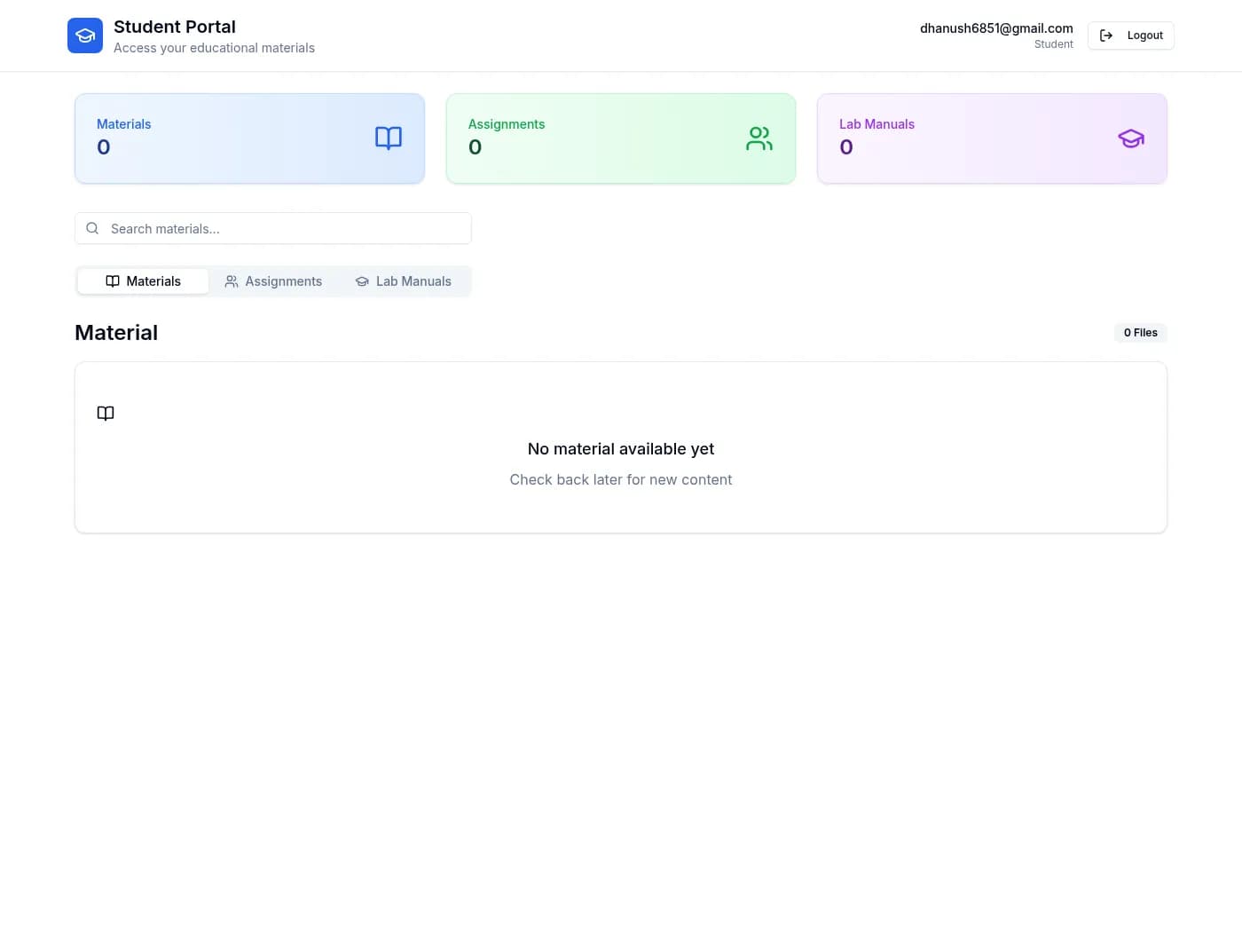 Student Material Management Portal