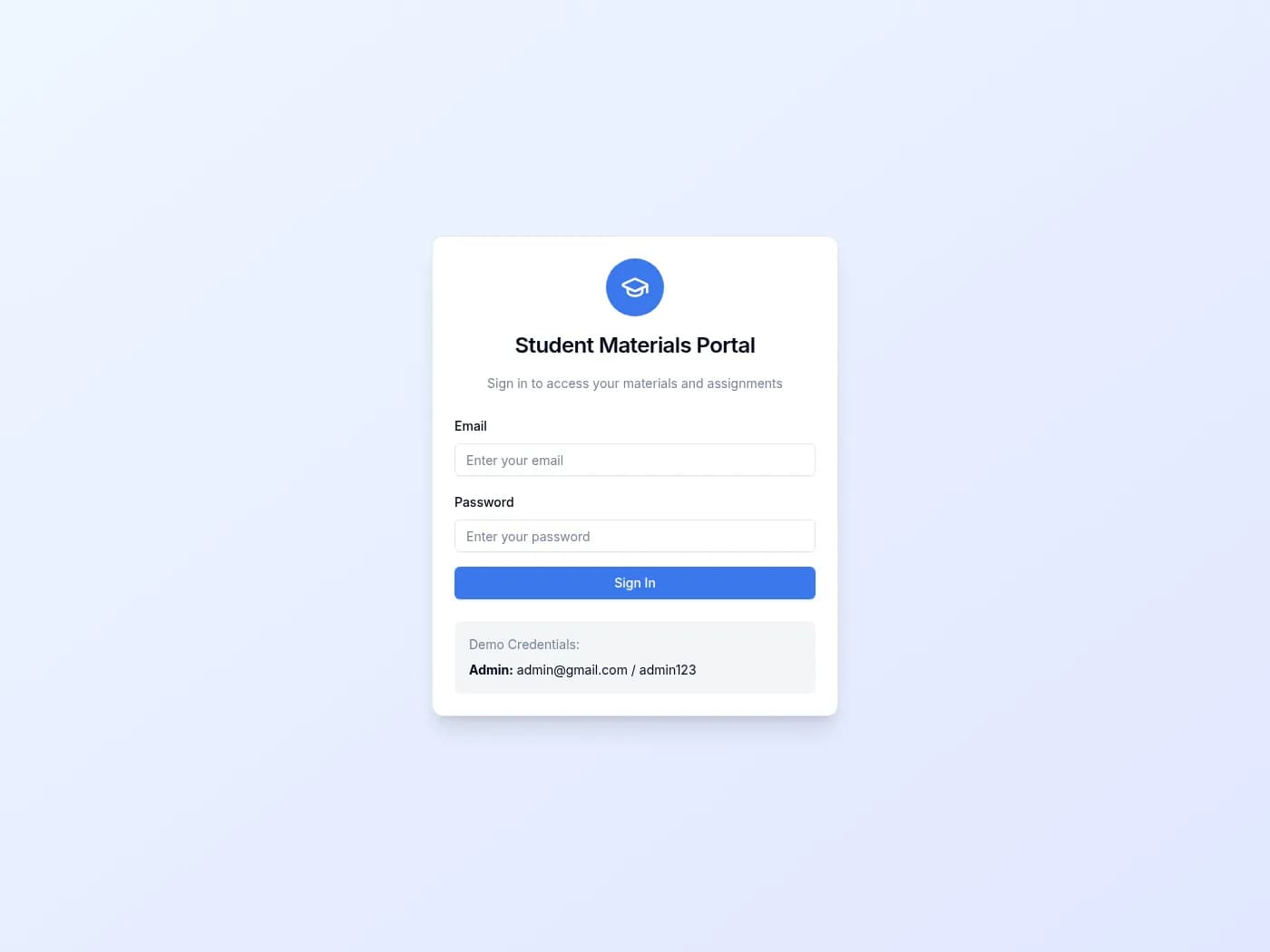 Student Materials Management App with Admin and User Panels