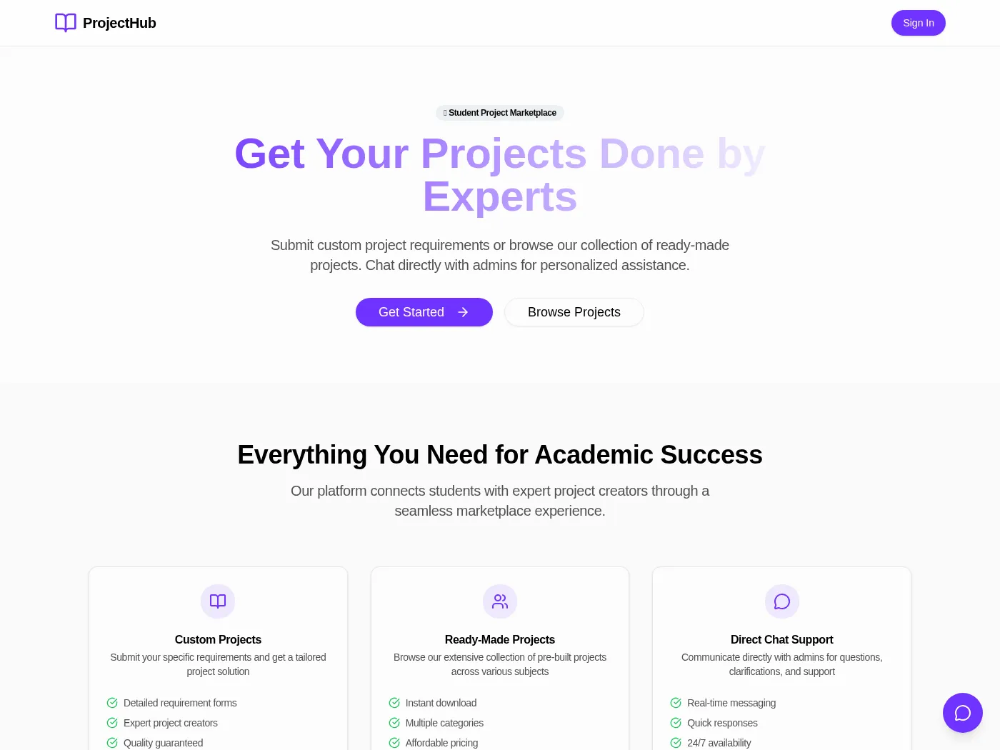 Student Project Marketplace Platform