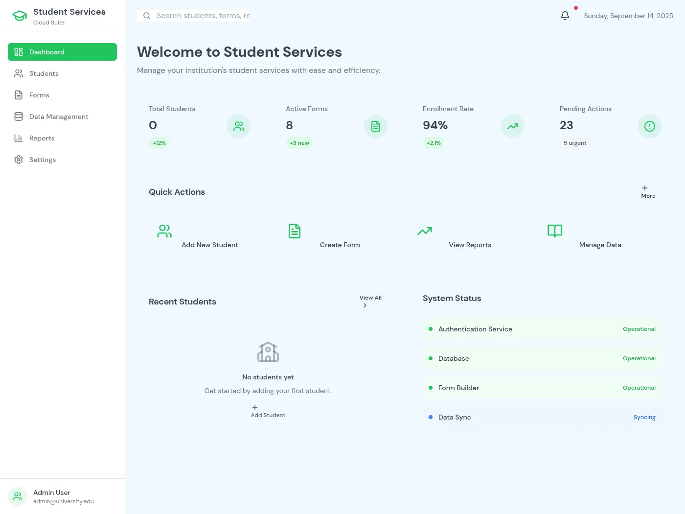 Cloud-based Student Services Integration Suite