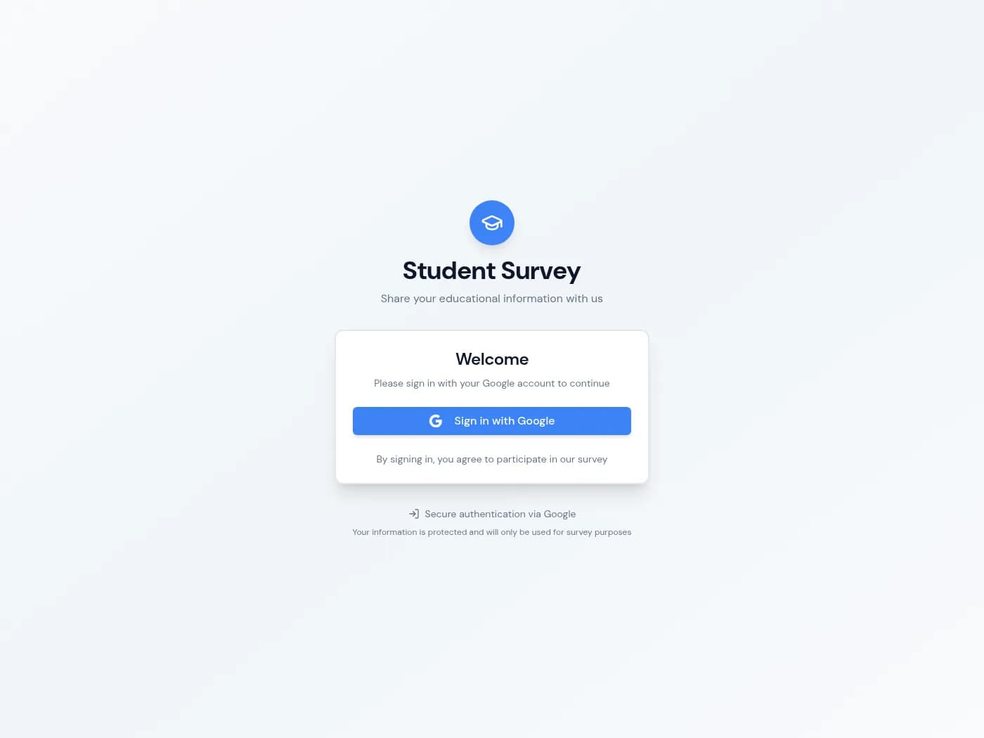 Student Survey Platform with Google Login