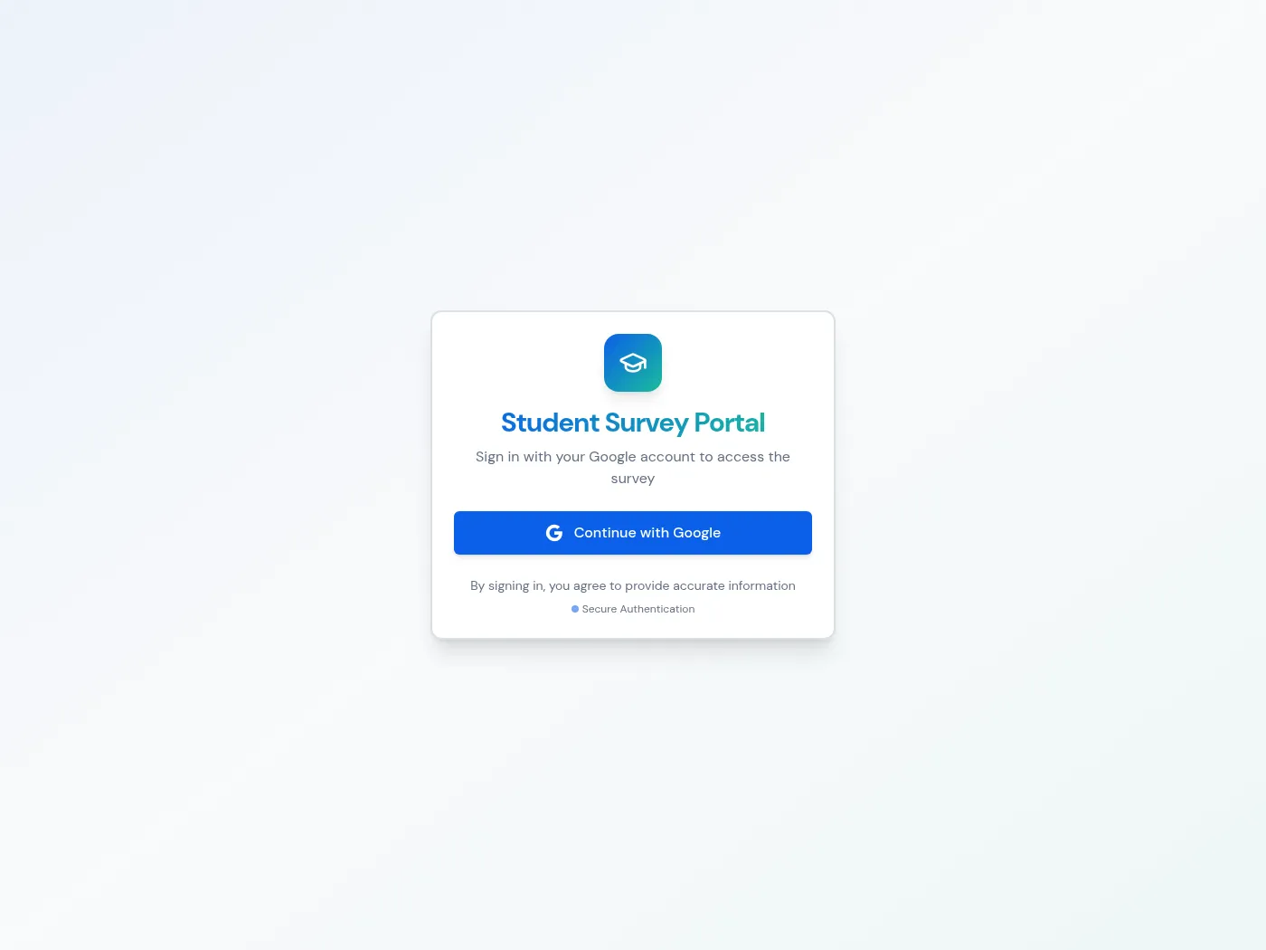 Student Survey Portal with Google Login