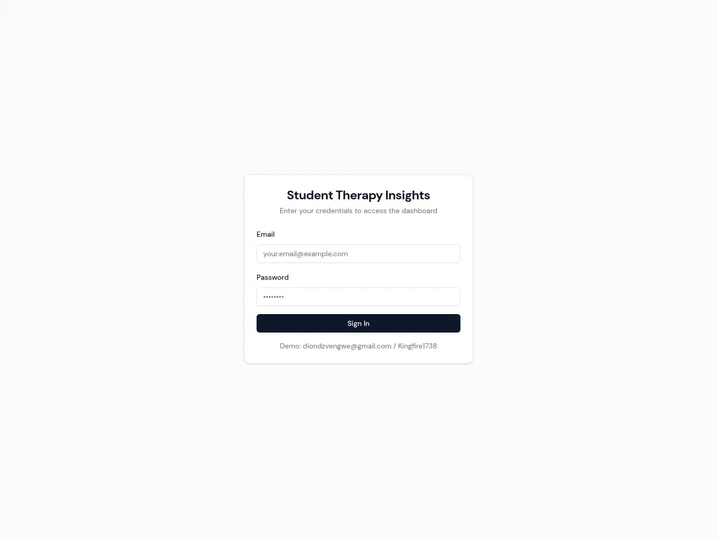 Student Therapy Insights Dashboard