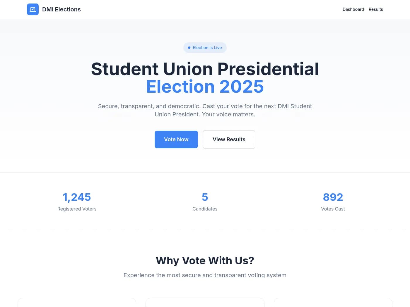 Student Union Presidential Election Voting System