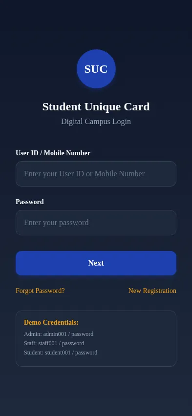 Student Unique Card: Digital Campus Mobile App